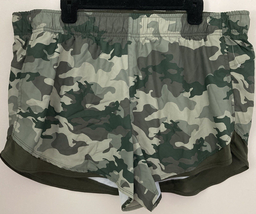 Womens Athletic Works Lined Core Running 3.5" Shorts Green Camouflage S ...