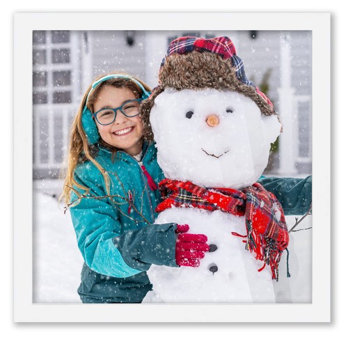 14x14 Frame White Wood Picture Photo Frame with UV Acrylic and Acid ...