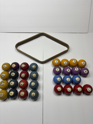 (31) Antique Vintage Poker Billiard Pool Balls & Wooden Rack | eBay