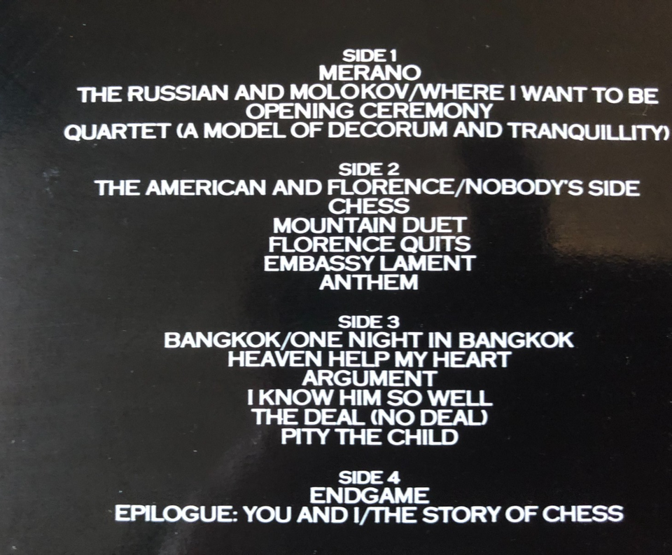 CHESS MUSICAL SOUNDTRACK - Double Vinyl LP Album RECORD With Original ...