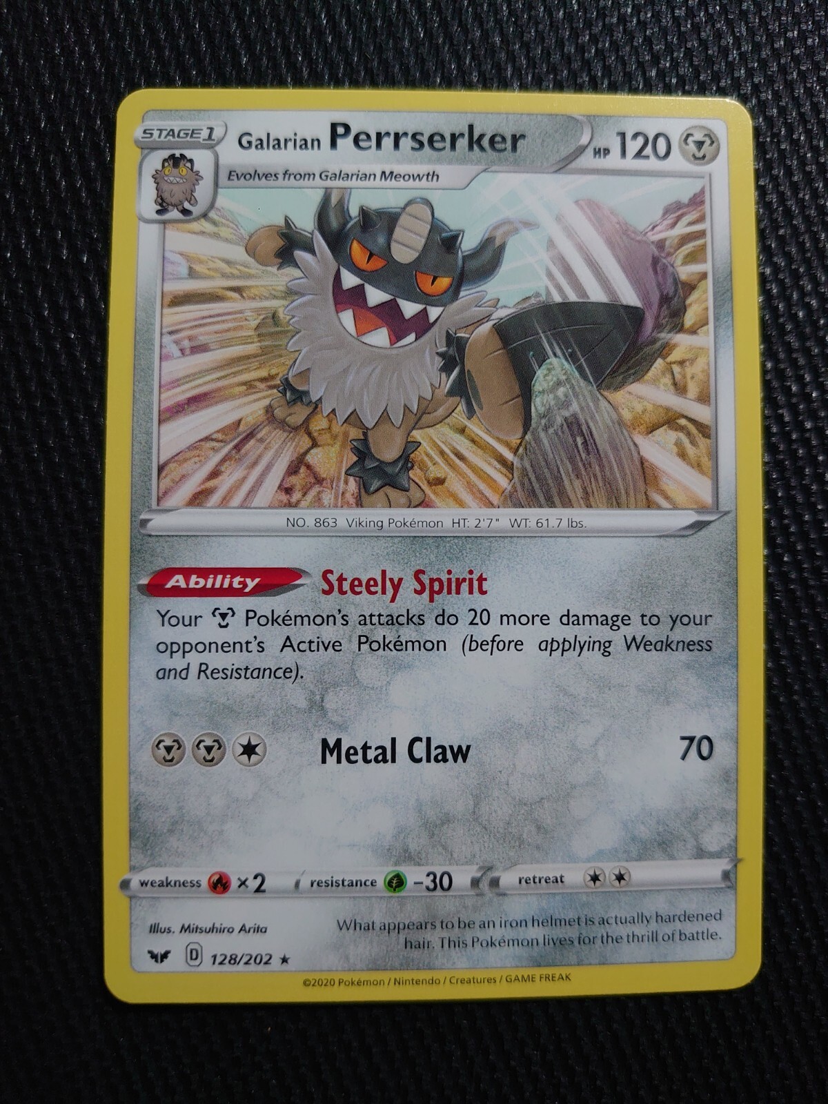 Pokémon TCG Galarian Perrserker Sword & Shield Base Set 128/202 Non ...
