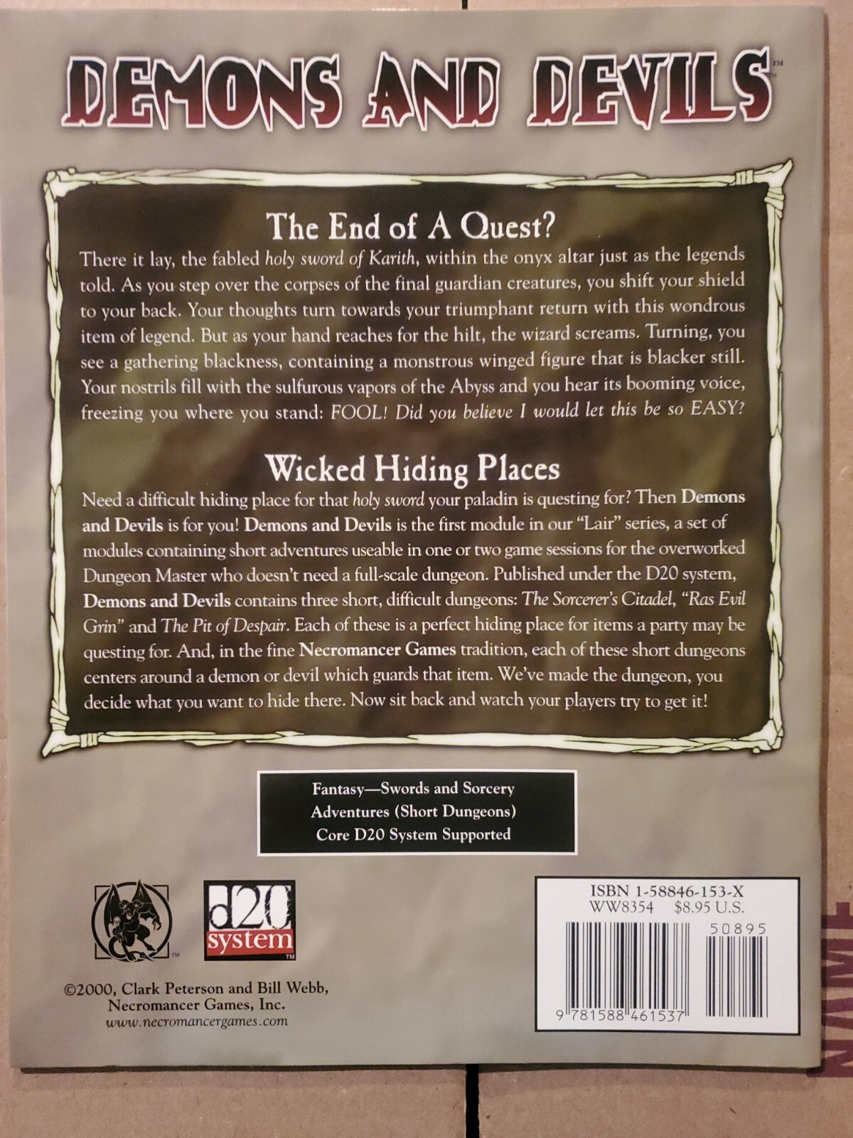 D&D L1 Demons and Devils Dungeons & Dragons RPG D20 NEW book WOTC WWP ...