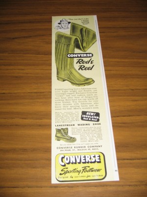 1954 Print Ad Converse Rod & Reel Fishing Boots & Wading Shoes Malden ...