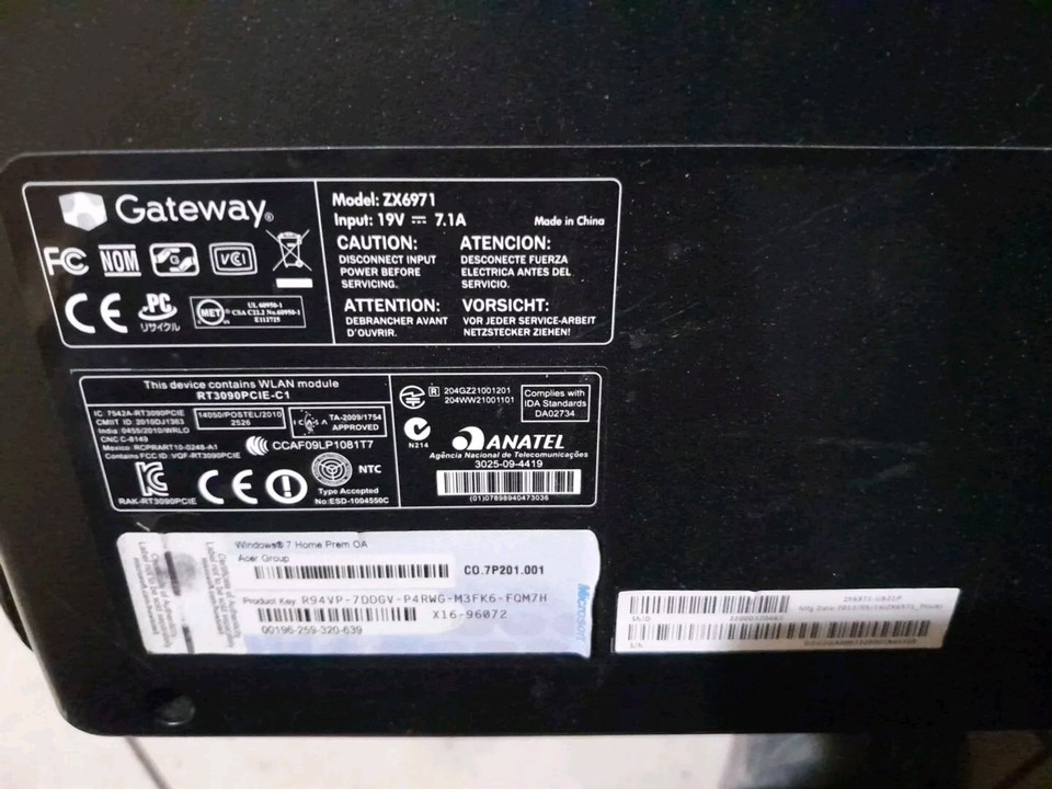 Gateway All In One ZX6971 23" LCD Touch Screen Display No Windows/Wiped ...