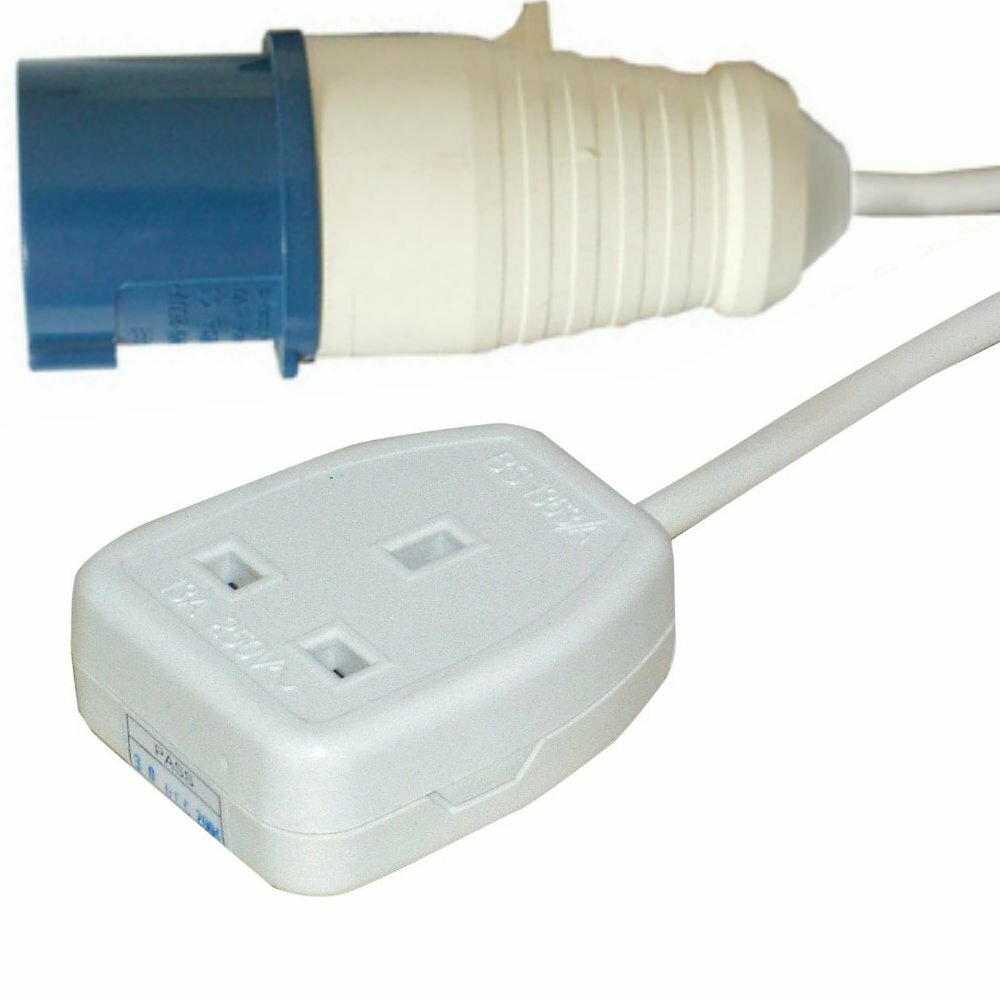 GENERATOR FLY LEAD 16A PLUG to 13A SOCKET 240V 2M CABLE White | eBay UK