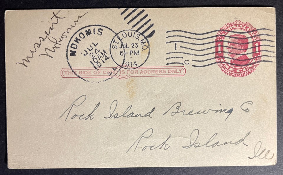 Streckfus Steamboat Line to Rock Island Brewing Co St Louis Missouri ...