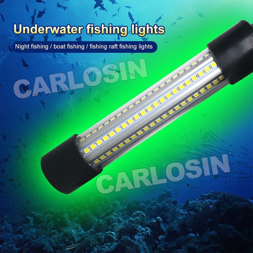 1200LM 12V LED Underwater Fishing Light Stick Squid Prawn Fish Attract ...