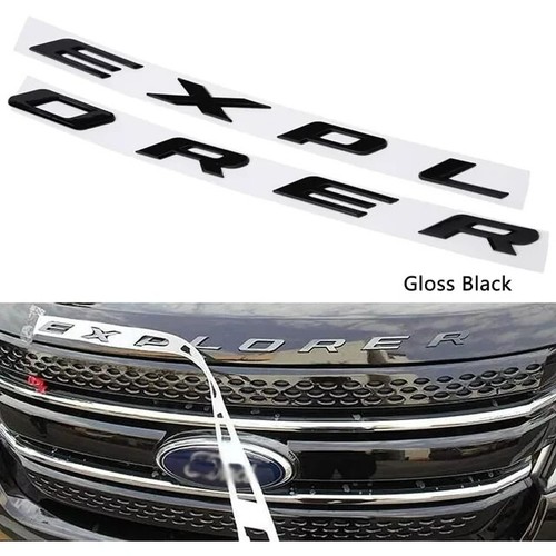 Glossy Black Explorer Sport Front Hood Letter Decor Nameplate Emblem ...