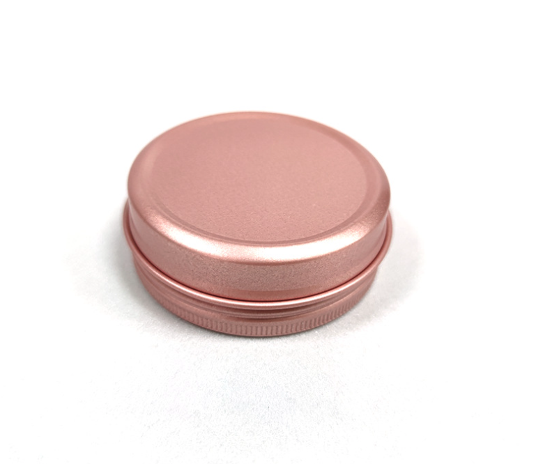 Rose Gold Aluminum Tin Screw Top Round Metal Container W Lid,Travel ...