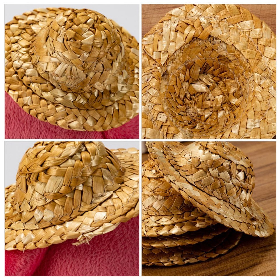 4Pcs DIY Mini Hand-knitted Straw Hats Decoration Art Crafts Photo Props ...