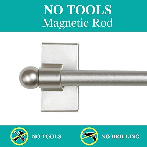 2 Pack Adjustable Magnetic Curtain Rods for Metal Doors Windows, 16-28 ...