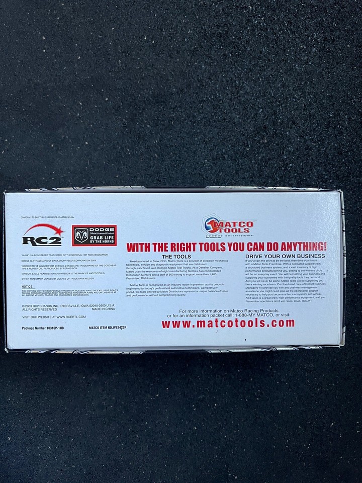 Matco Tools 1:24 Diecast Dodge Funny Car 2003 Collector Series | eBay