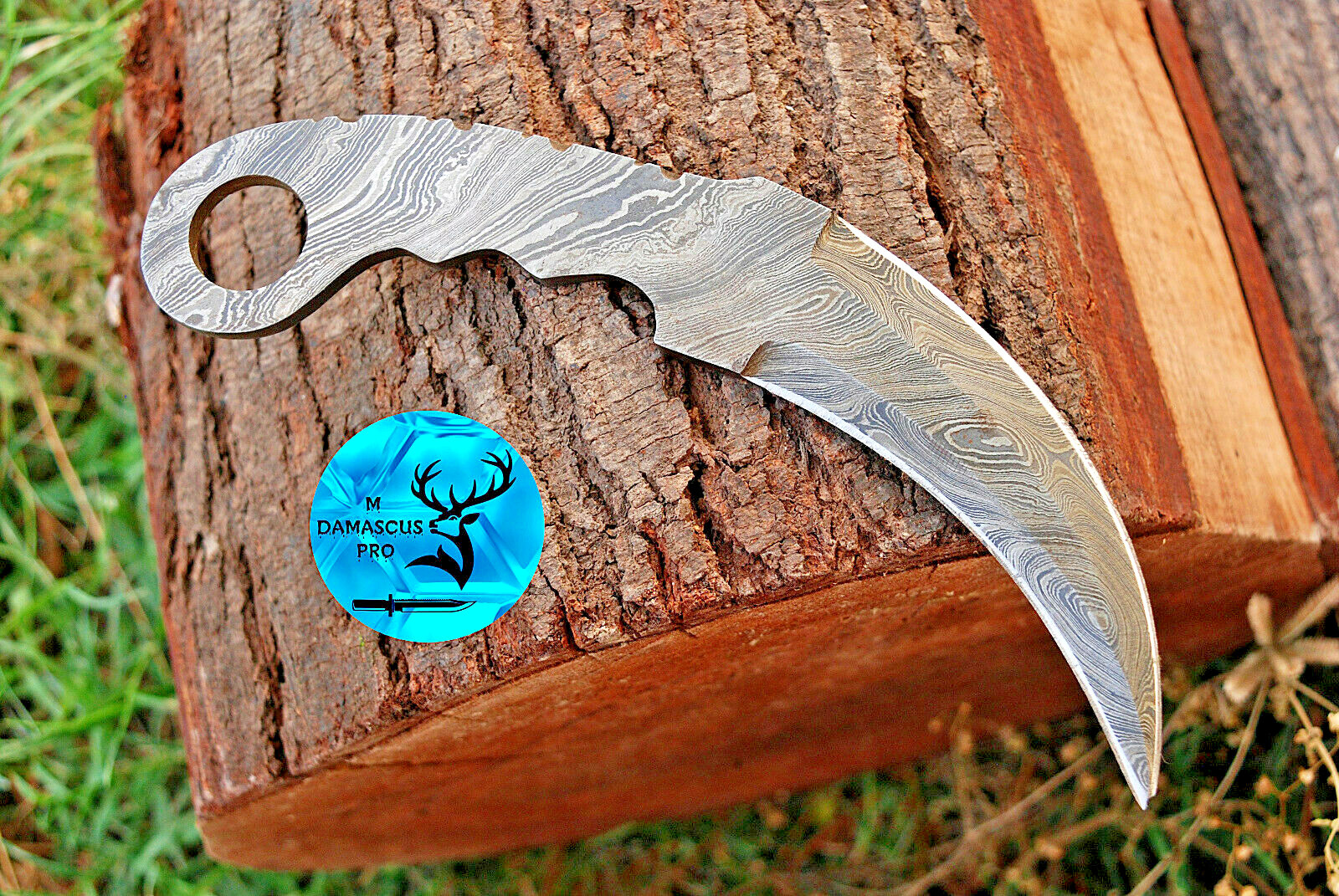CUSTOM HANDMADE FORGED DAMASCUS STEEL KARAMBIT KNIFE BLANK BLADE KNIFE ...