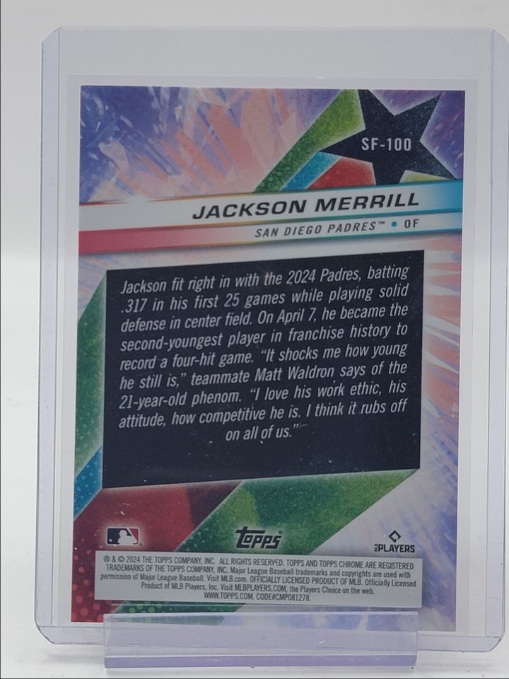 JACKSON MERRILL 2024 TOPPS COSMIC ROOKIE STARFRACTOR ORANGE RC /25 ...