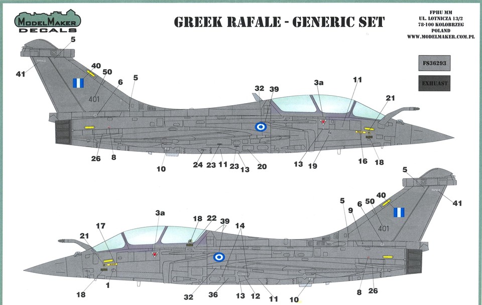 Model Maker Decals 1/72 GREEK AIR FORCE DASSAULT RAFALE GENERIC ...