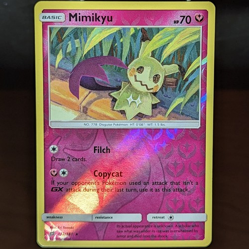 Mimikyu 112/181 LP/NM Reverse Holo Rare Team Up Pokemon Card rag ...