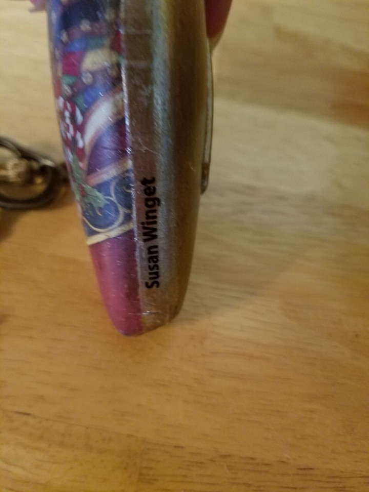 SUSAN WINGET ART HEART SANTA CLAUS BELIEVE SCENE HEART SHAPED ORNAMENT ...