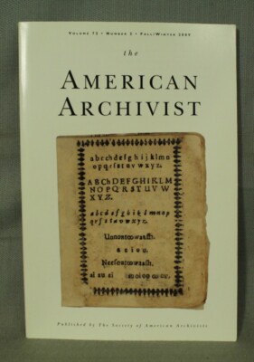 The American Archivist volume 72 fall/winter 2009 | eBay