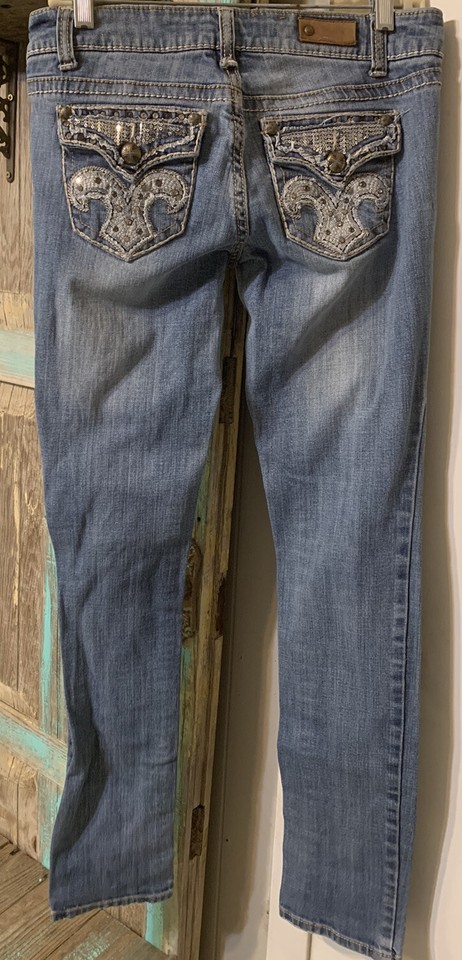 Antique Rivet Jeans Denim Size 28 Women's Ladies Bootcut Distressed ...