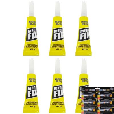 Maxi Fix 6pc Super Glue Extra Strong Premium Adhesive Plastic Rubber ...