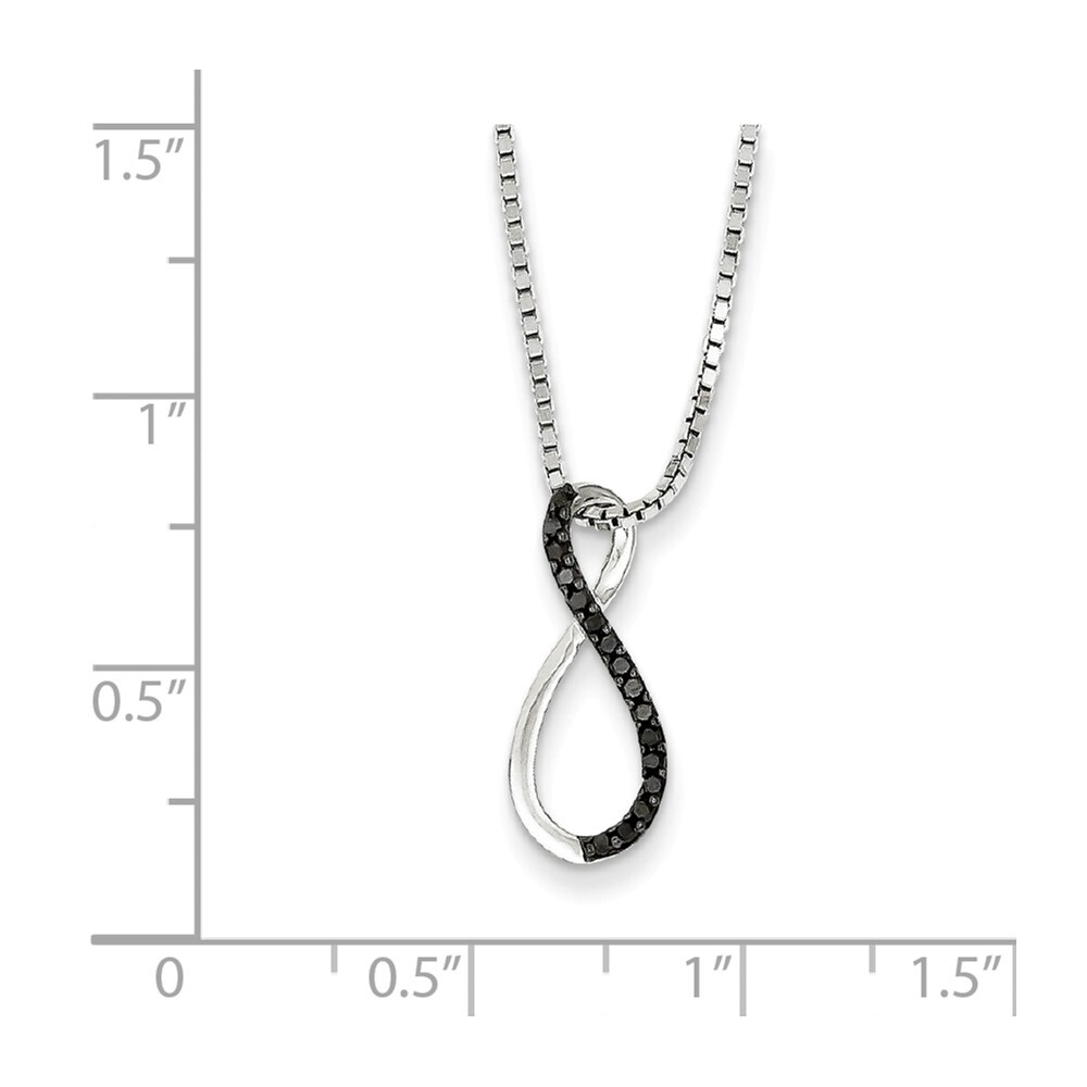 Black Diamond Figure 8 Necklace in Rhodium Plated Sterling Silver | eBay