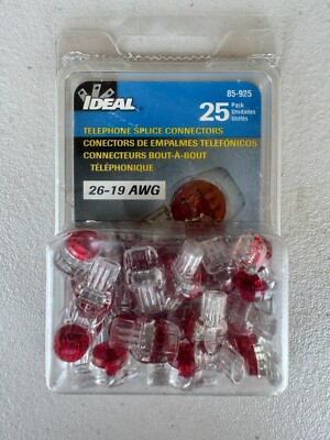 Ideal 85-925 UR IDC Telephone Splice Connectors 3-Wire Butt 26-19- 25 ...