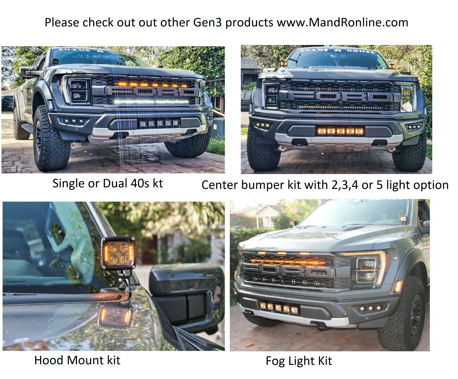 2021 FORD RAPTOR LED M&R FOG LIGHT KIT 120w | eBay
