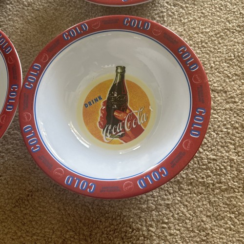 Coke A Cola Vintage Plastic Cereal Bowls Melamine Set of Four (4) | eBay