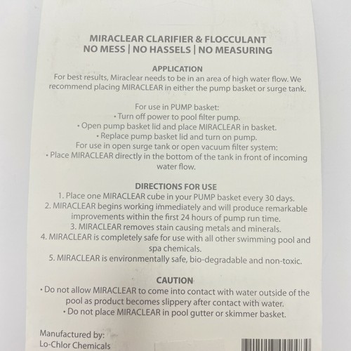 Miraclear cubes 35g pool clarifier tablet all water phosphate remover ...