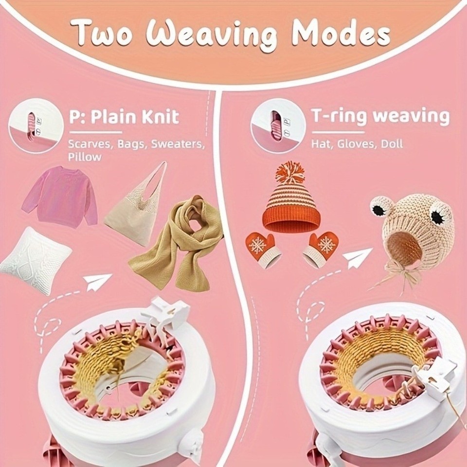 Rotating Loom Round Knitting Loom Kit Weaving Sewing Machine Children ...
