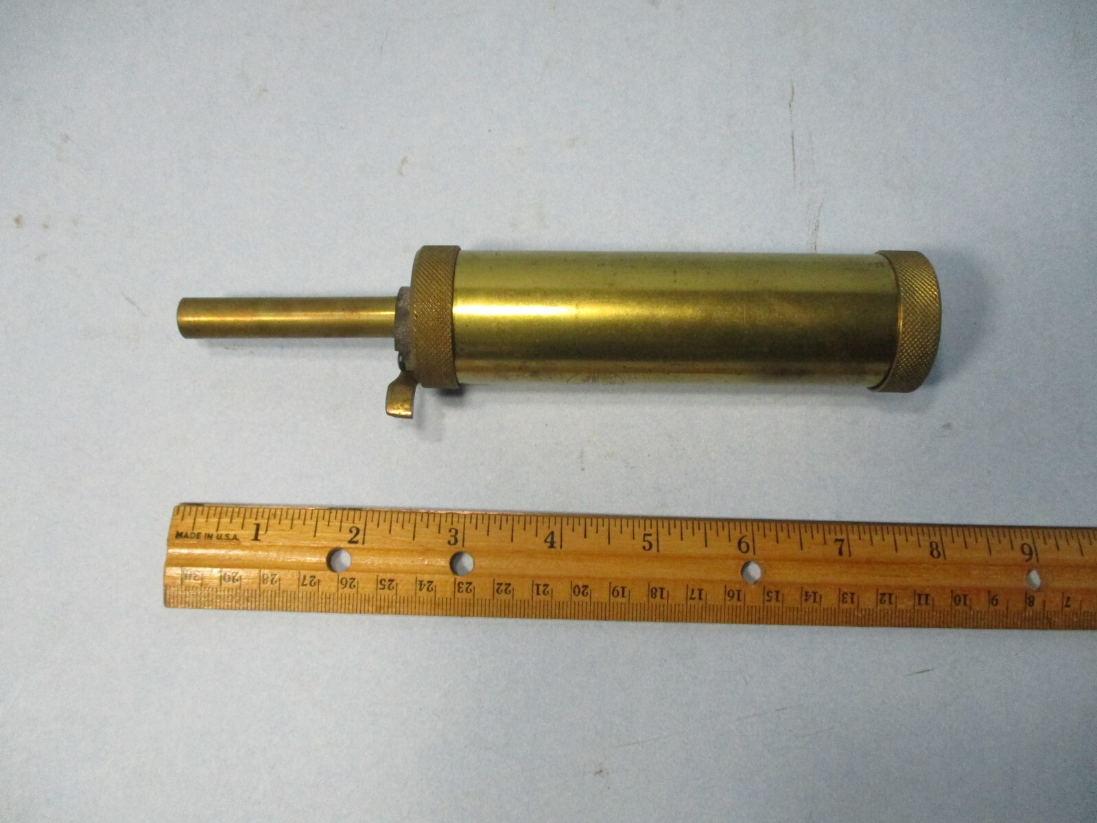 Brass CVA Black Powder Flask - Working Adjustable Dispenser 7 1/2" LONG ...