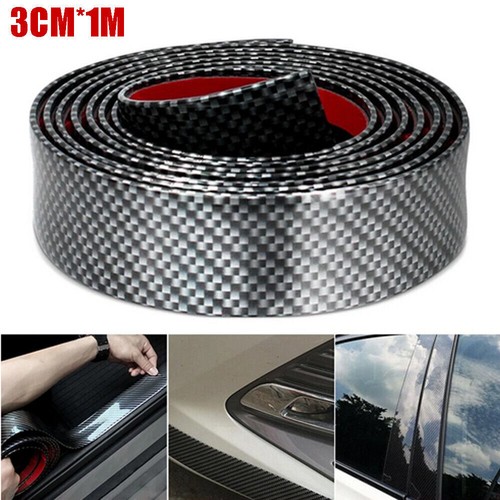Carbon Fiber Car Sticker Rubber DIY Door Sill Protector Edge Bumper ...
