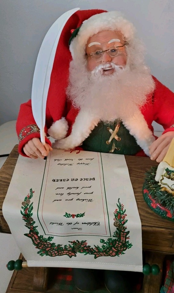 VTG Animated Writing Santa Holiday Scene by Holiday Creations 1993 ...