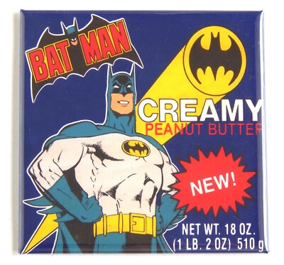 Batman Peanut Butter FRIDGE MAGNET advertisement sign jar label | eBay