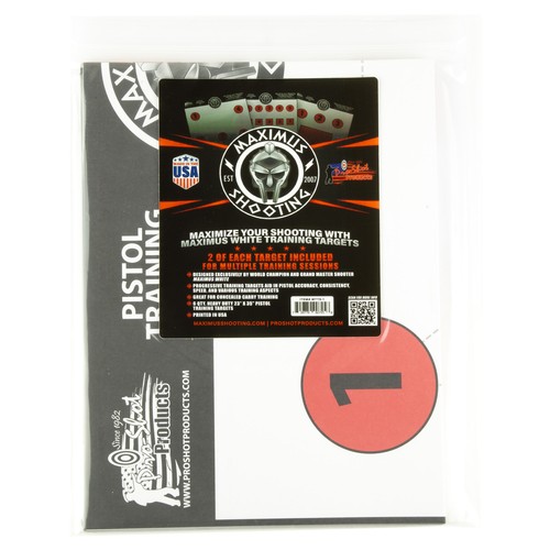 ProShot Maximus White Pistol Training Targets 23x35 6 Pack Multi Color ...