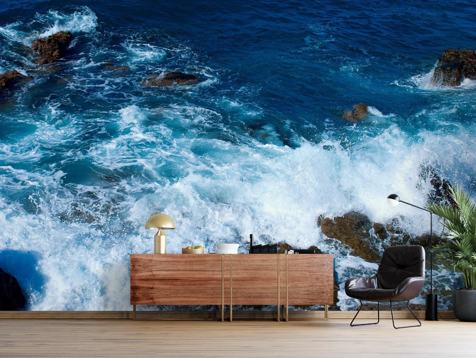 3D Blue Sea Stone KEP3747 Wallpaper Mural Self-adhesive Removable ...