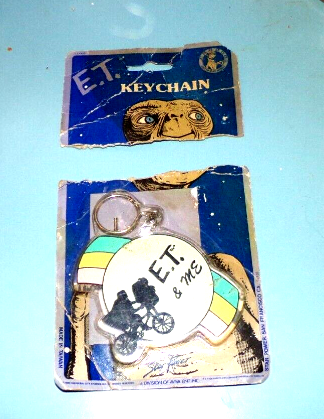 ET The Extra Terrestrial KEYCHAIN Key Ring Holder RARE Alien Movie ...