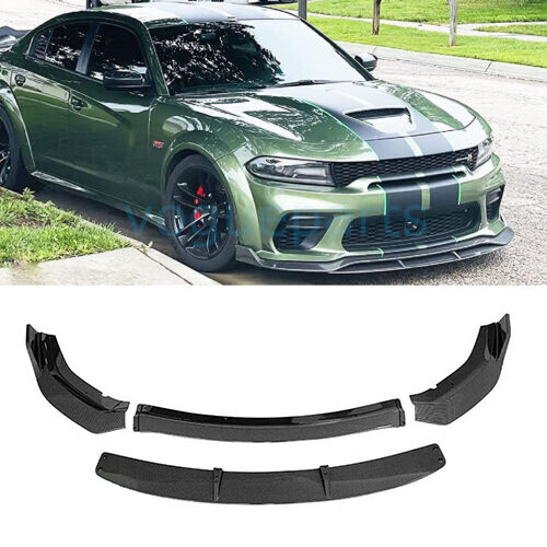 Front Splitter Spoiler 4-Piece Front Bumper Lip Kit For 2020-2024 Dodge ...