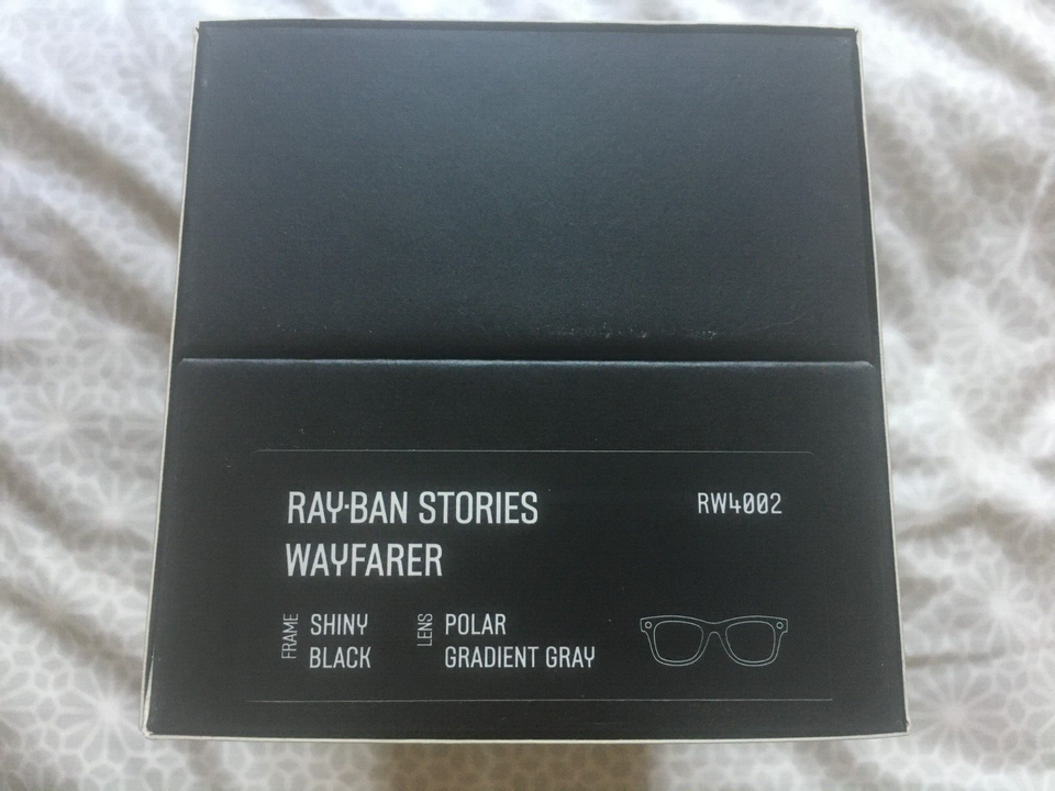 Ray-Ban Wayfarer Stories Shiny Black Frame Polar Gradient Gray Lenses ...