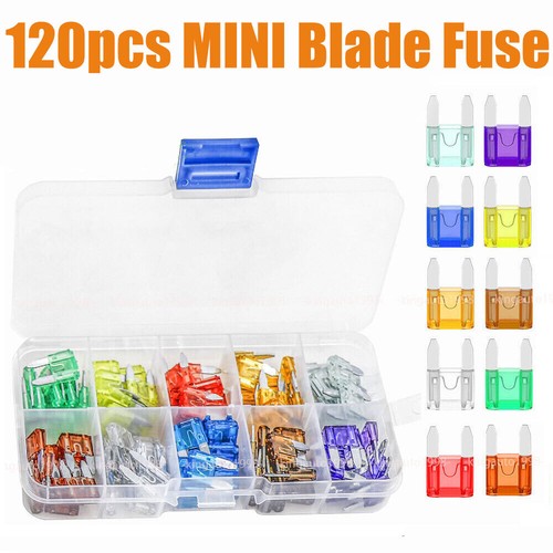 120pcs MINI Blade Fuse Assortment Auto Car Motorcycle SUV FUSES Kit APM ...