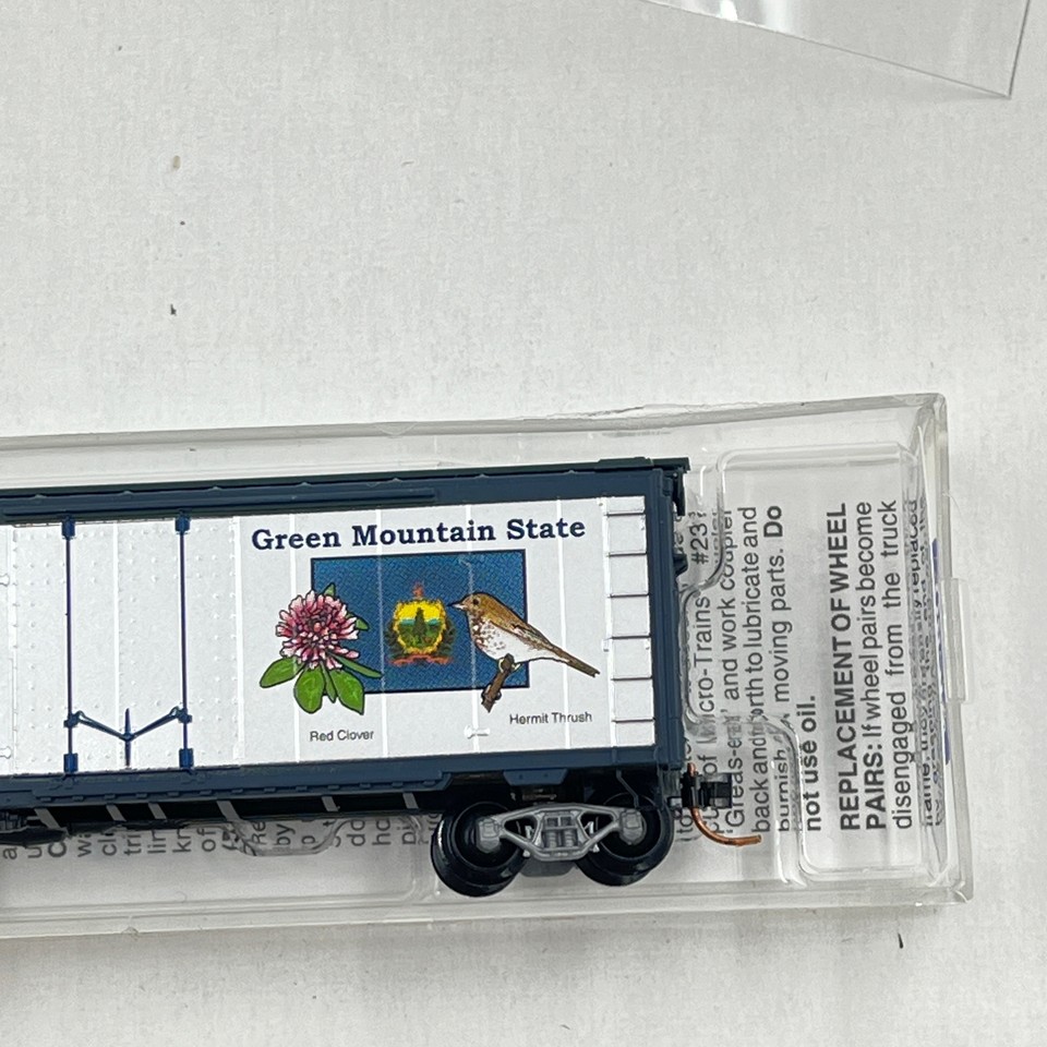 Micro Trains N Scale State Car Vermont VT 1791 40' Box Car #02100402 | eBay