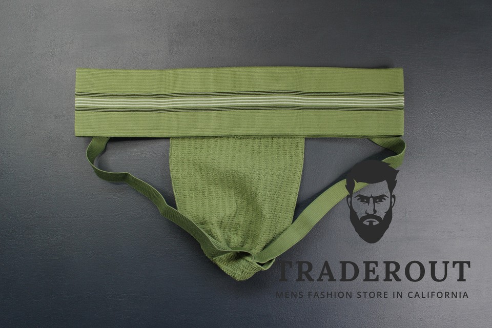 Gym Men army green old school 3" waistband jock straps jockstrap ...