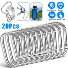 20pcs 2.5inch/6cm Aluminum Carabiner Clip Durable Spring-loaded ...