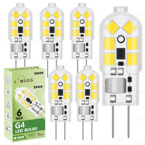 6X G4 1W LED Bulbs Capsule Replace Halogen Bulb ADC 12V SMD Light Corn ...