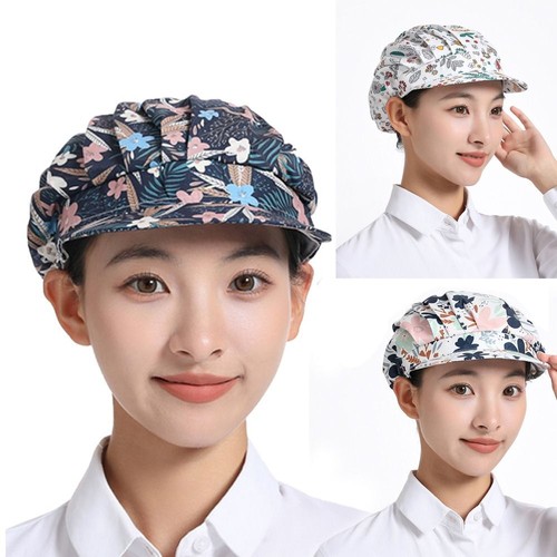 Cotton Chef Cap Printing Fabric Work Headband Cook Hat Canteen Catering ...