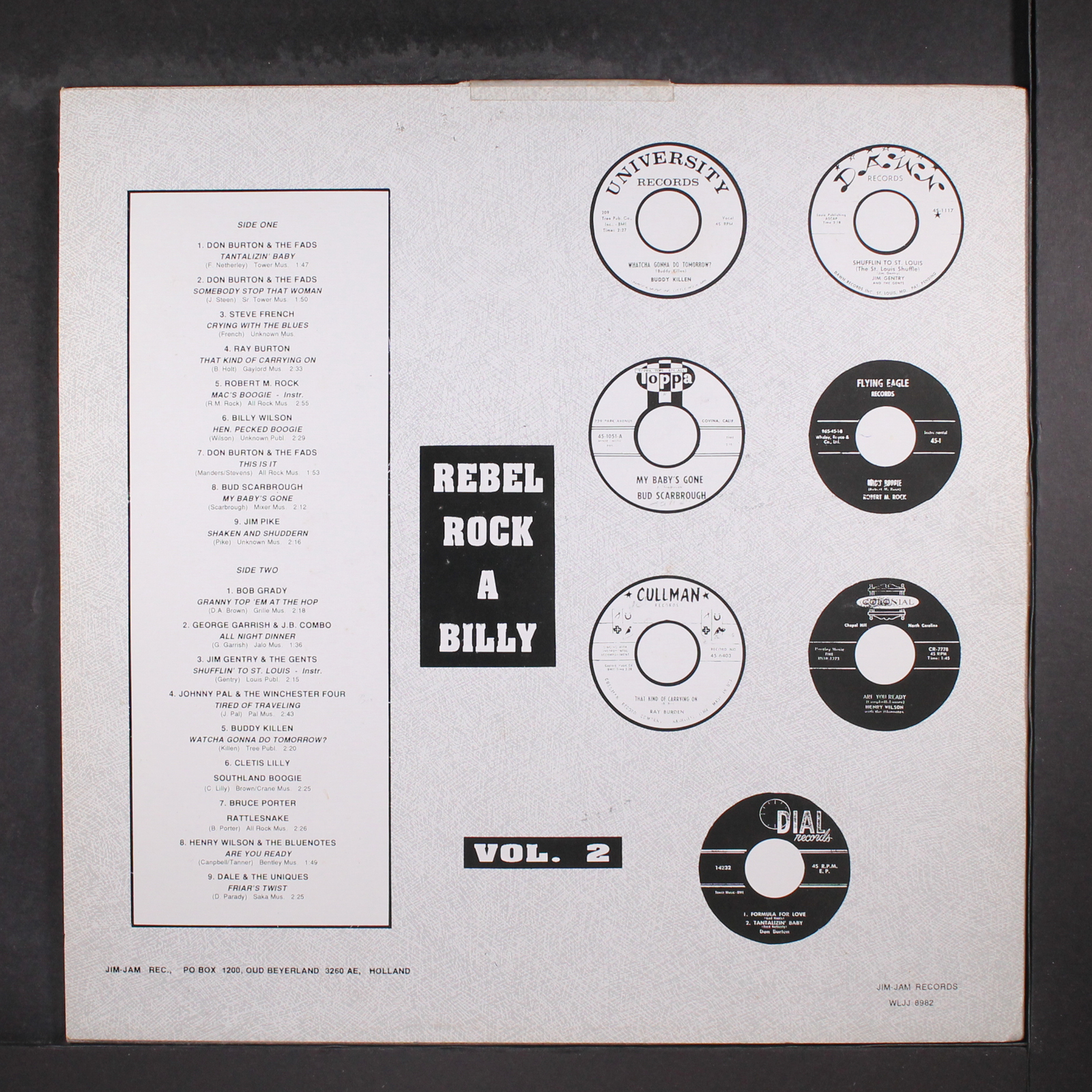 VARIOUS: rebel rock-a-billy-rock, vol. 2 JIM JAM 12" LP 33 RPM Netherlands | eBay
