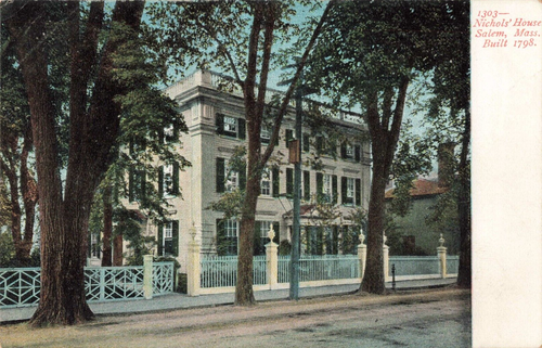 Postcard MA Salem Massachusetts Nichols House Wrought Iron Fence ...