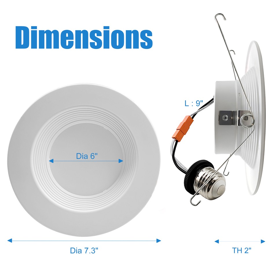 6Pack/12Pack 6 inch LED Can Lights Dimmable Recessed Retrofit Down ...