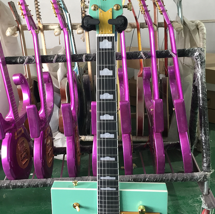 Custom Rectangle BO DIDDLEY Electric Guitar Blue Mini Pickups Gold ...