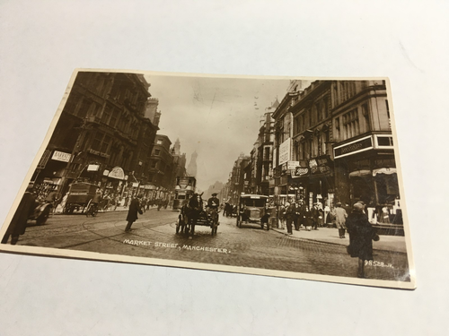 MARKET STREET MANCHESTER 1928 Antique Real Photographic Postcard | eBay